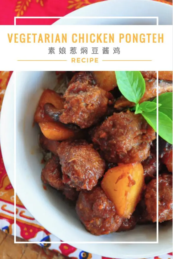 Vegetarian Chicken Pongteh Recipe 素娘惹焖豆酱鸡 | Huang Kitchen