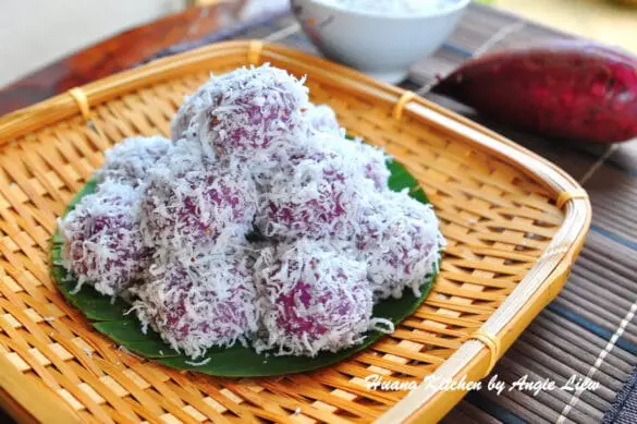 Purple Sweet Potato Glutinous Rice Balls Onde Onde Recipe 紫薯汤圆椰丝球 ...