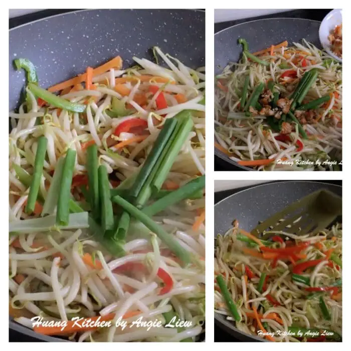 Stir Fry Bean Sprout With Salted Fish Recipe 炒咸鱼豆芽食谱 | Huang Kitchen