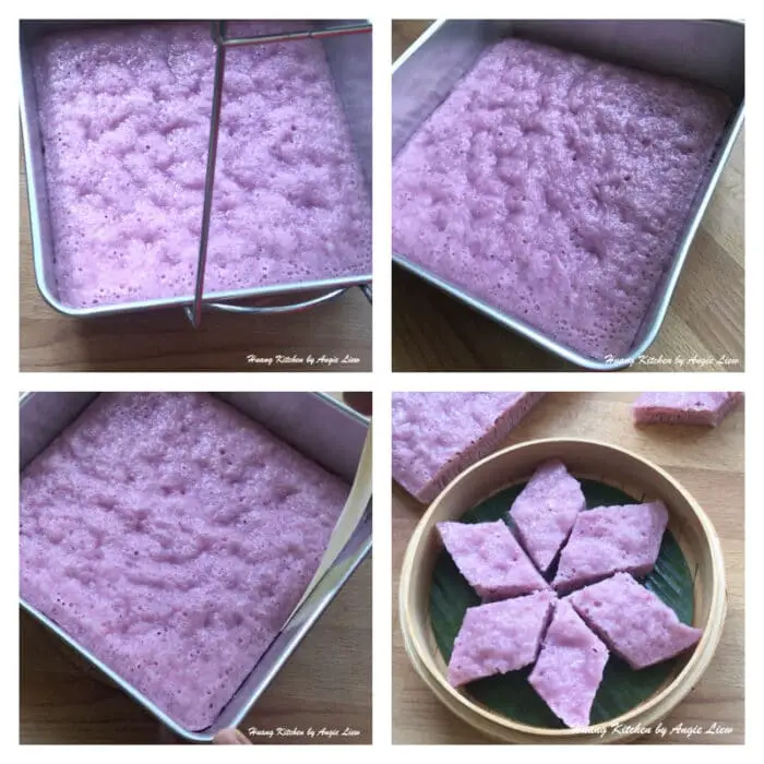 Steamed Purple Rice Cake Recipe 紫薯蒸糖糕食谱 | Huang Kitchen
