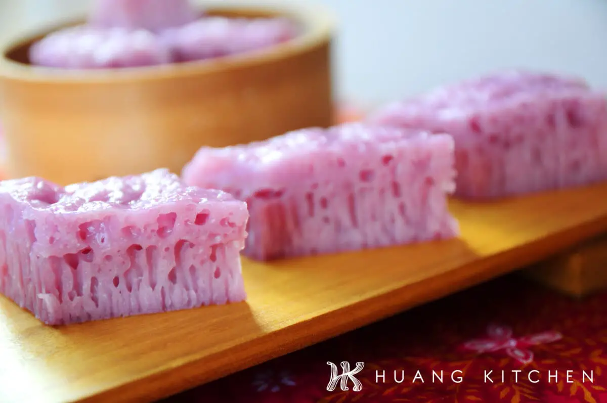 Steamed Purple Rice Cake Recipe 紫薯蒸糖糕食谱 | Huang Kitchen