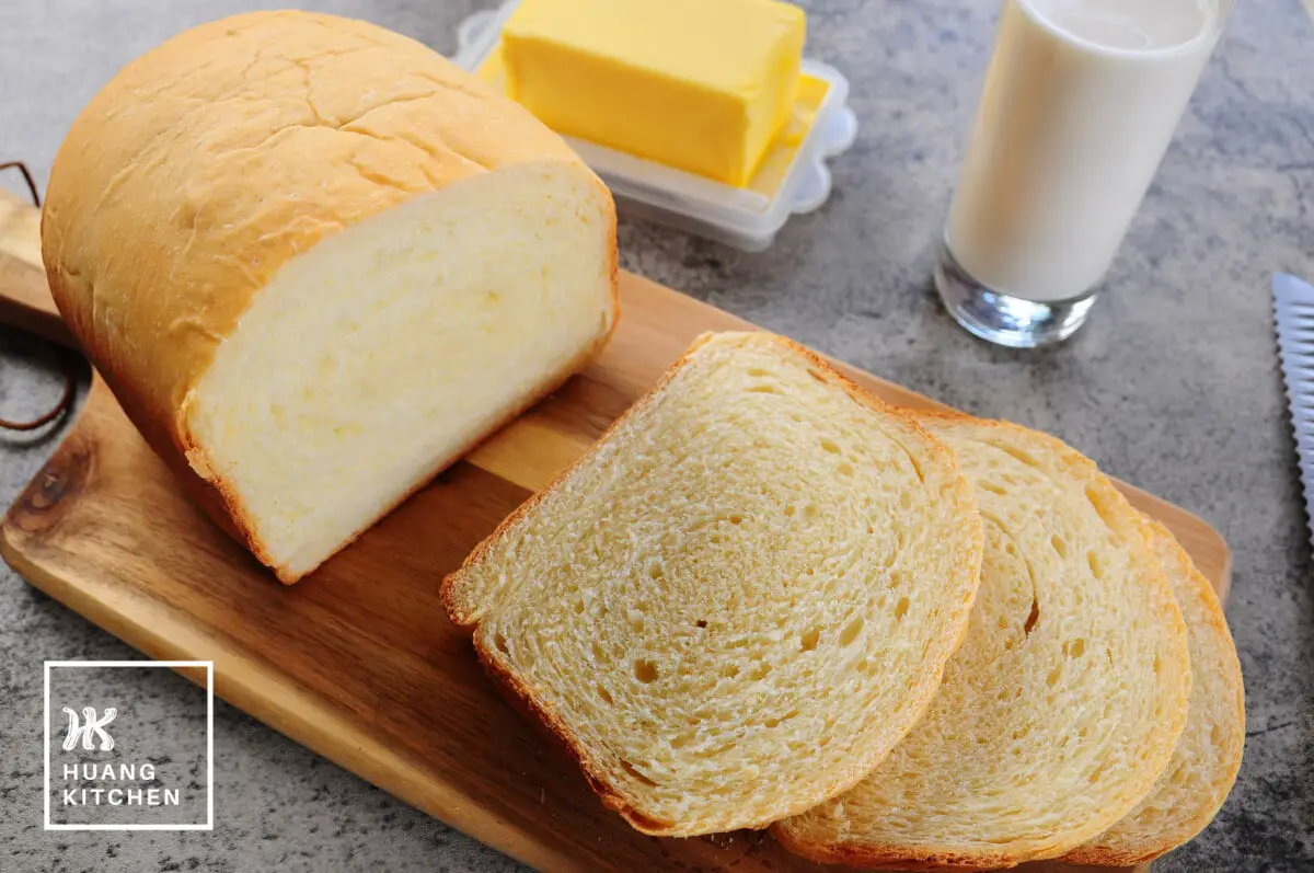 Basic White Bread Loaf Recipe - Bread Machine | Huang Kitchen