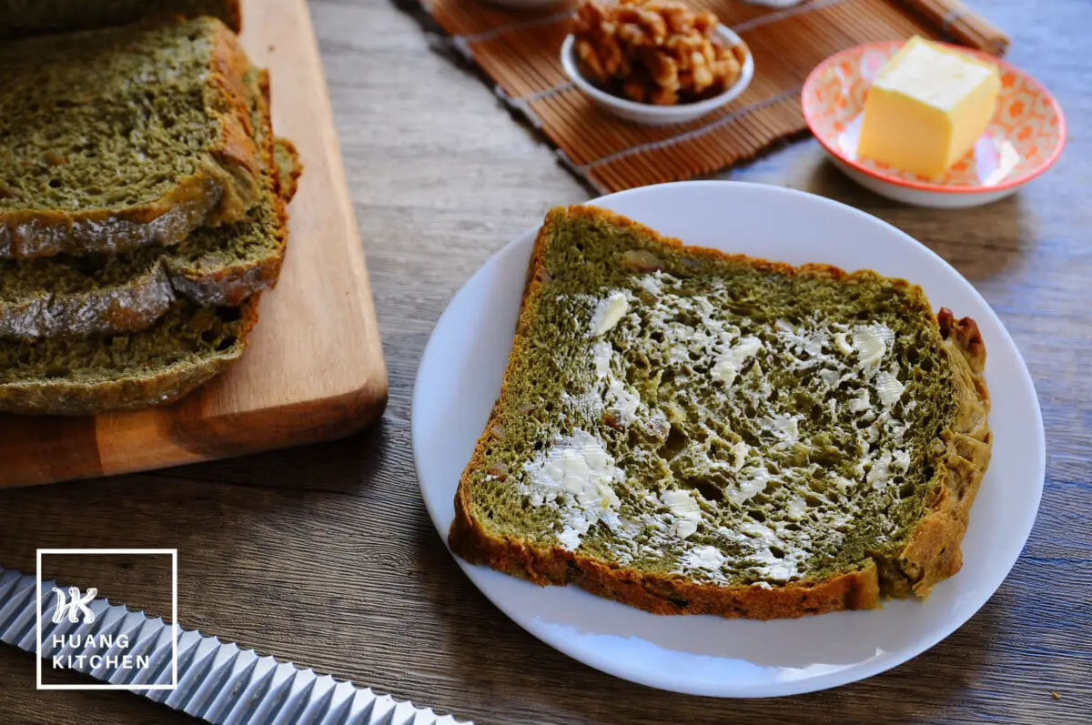 Matcha Green Tea Milk Bread (Bread Machine) 抹茶牛奶面包(面包机) - Huang Kitchen