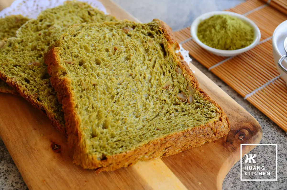 Matcha Green Tea Milk Bread (Bread Machine) 抹茶牛奶面包(面包机) - Huang Kitchen