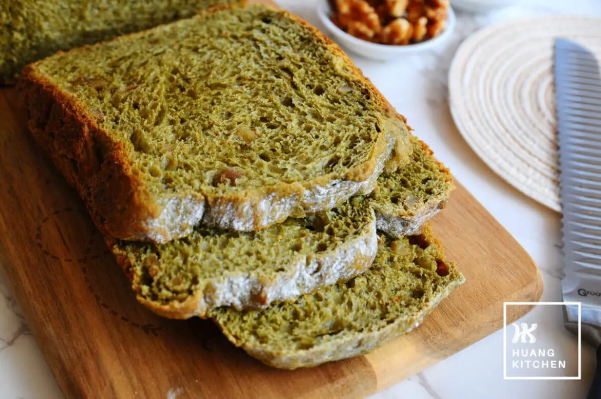 Matcha Green Tea Milk Bread (Bread Machine) 抹茶牛奶面包(面包机) - Huang Kitchen
