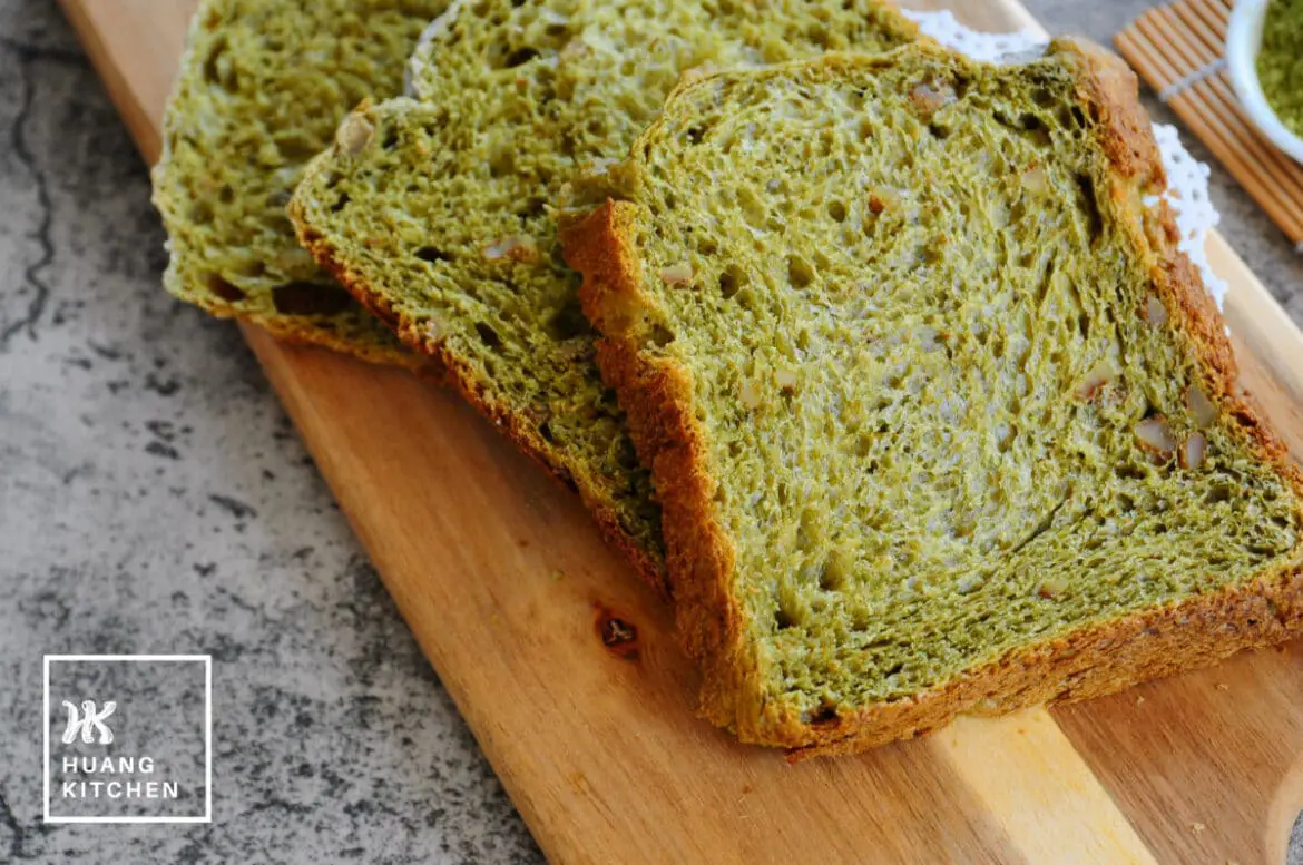 Matcha Green Tea Milk Bread (Bread Machine) 抹茶牛奶面包(面包机) - Huang Kitchen